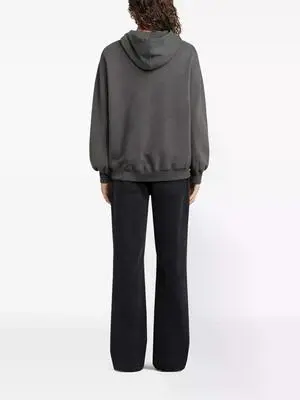 COURREGES Logo-embroidered Hoodie - Grey