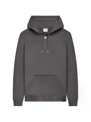 COURREGES Logo-embroidered Hoodie - Grey