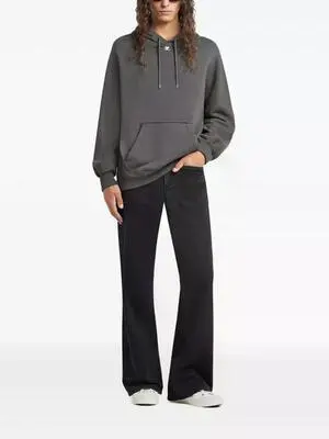 COURREGES Logo-embroidered Hoodie - Grey