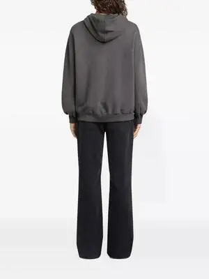 COURREGES Logo-embroidered Hoodie - Grey