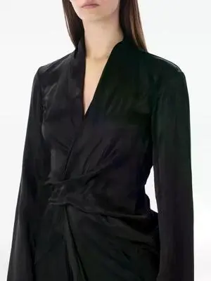 Rick Owens V-neck Wrap Maxi Dress - Black