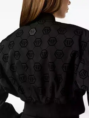 Philipp Plein Monogram Flocked Bomber Jacket