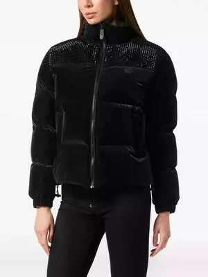 Philipp Plein Rhinestone-embellished Puffer Jacket - Black
