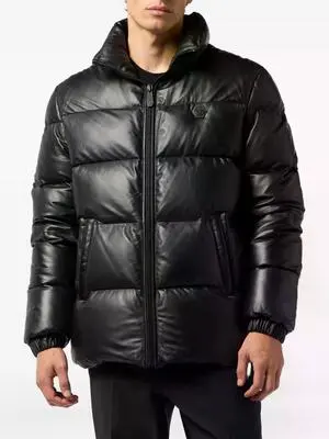 Philipp Plein Leather Puffer Jacket