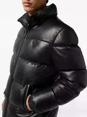 Philipp Plein Leather Puffer Jacket