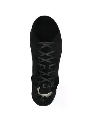 Y3 Leather Lace-up Sneakers - Black