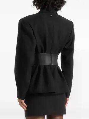 Manière De Voir Twist Sleeve Belted Blazer - Black