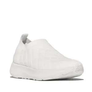 Fitflop F-mode Flow Quilted Knit Sneakers - Urban White