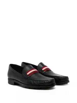 Bally Striped Leather Loafers