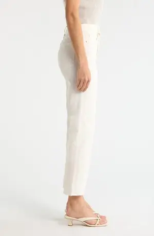 Paige Stevie High-waist Straight Leg Jeans - Cream Cloud