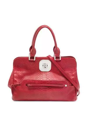 Longchamp Embossed Leather Tote Bag