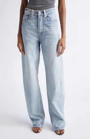 Alexander Wang Float Crystal Loop Barrel Leg Jeans