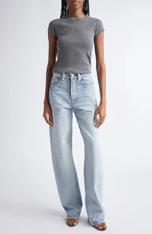 Alexander Wang Float Crystal Loop Barrel Leg Jeans