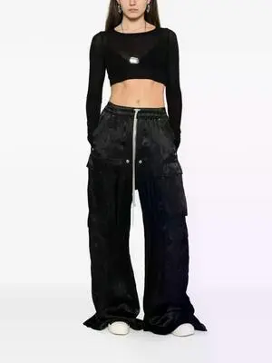 Rick Owens Long-sleeve Crop Top - Black