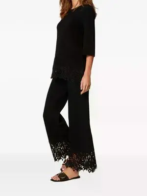 TWINSET Lace-hem Straight Trousers