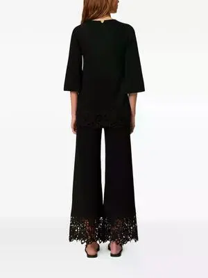 TWINSET Lace-hem Straight Trousers