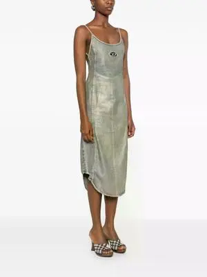 DIESEL® Logo-detail Midi Dress - Blue