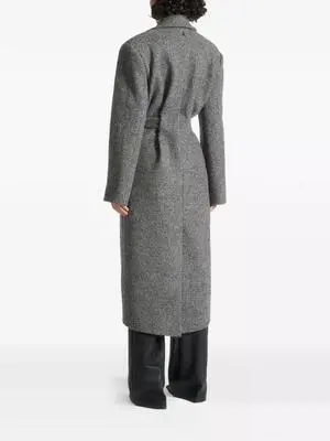 Manière De Voir Jena Cinch-belt Wide-shoulder Wool Coat - Grey