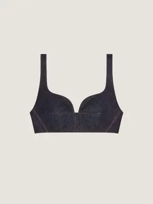 Givenchy Bra Top In Raw Denim - Dark Blue