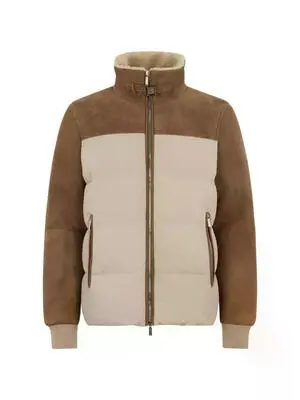 MOORER Shearling Panelled Bomber Jacket