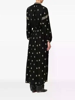 Isabel Marant Étoile Rodilia Embroidered Tussar Silk Dress - Black