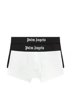 Palm Angels Logo Elastic-waist Boxers - White