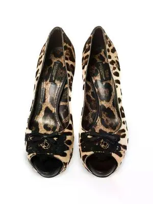 Dolce & Gabbana Leopard-print Peep-toe Pumps