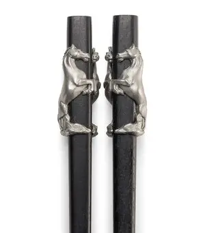 ROYAL SELANGOR Pewter Horse Chopsticks And Rest Set