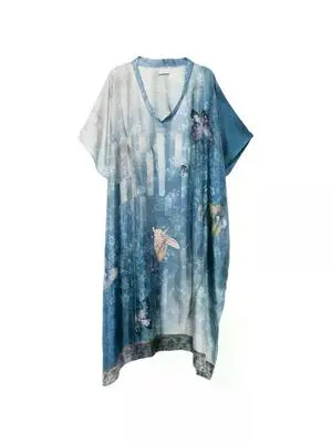 PIERRE-LOUIS MASCIA Butterfly-print Tunic Dress - Blue