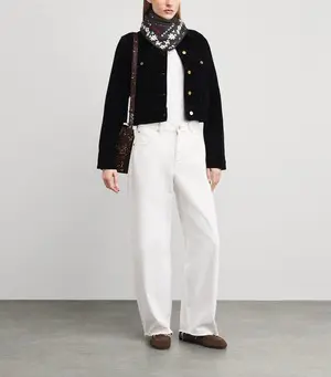 Claudie Pierlot Silk Floral Neck Scarf - Black