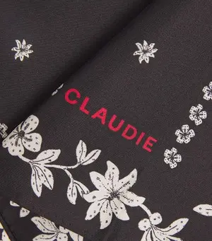 Claudie Pierlot Silk Floral Neck Scarf - Black
