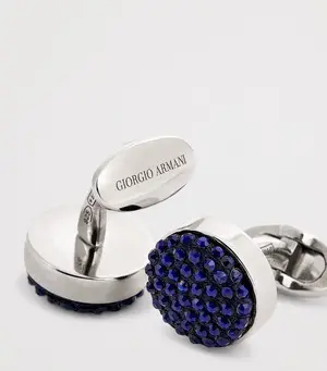 Giorgio Armani Sterling Silver Embellished Cufflinks