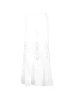 Temptation Positano Lace-detail Midi Skirt - White