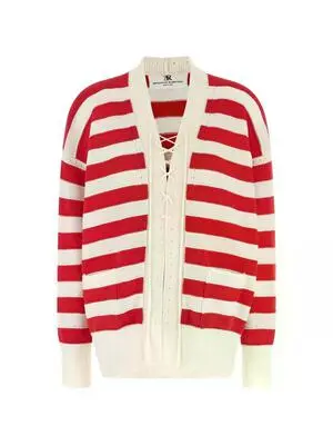 Ermanno Scervino Striped Crochet Cardigan
