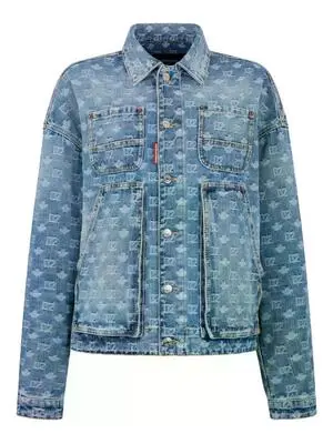 Dsquared2 Buttoned Graphic Jean Jacket