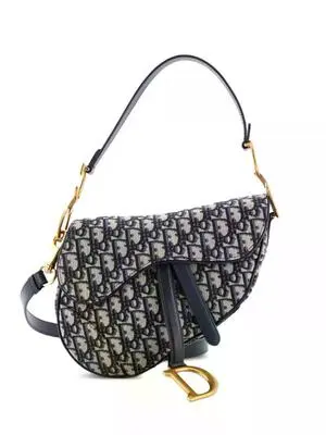 Dior Saddle Handbag With Strap Oblique Canvas - Blue