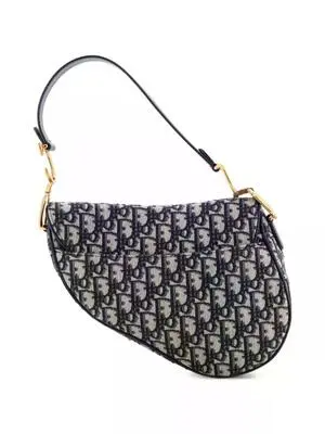 Dior Saddle Handbag With Strap Oblique Canvas - Blue
