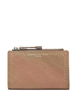 GIANNI CHIARINI Grained Zip Leather Wallet - Neutrals