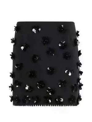 SEMICOUTURE Georgina Sequin-floral Mini Skirt - Black