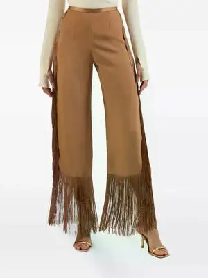 TALLER MARMO Nevada Fringed-hem Trousers - Brown