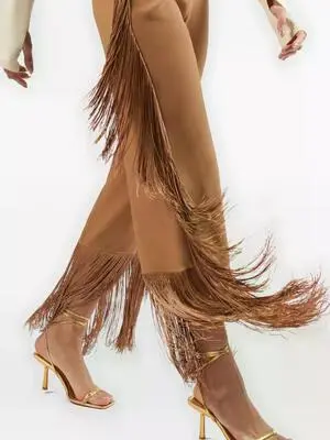 TALLER MARMO Nevada Fringed-hem Trousers - Brown