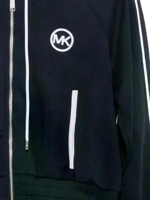 Michael Kors Logo Pique Zipped Hoodie - Blue
