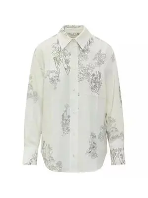 Victoria Beckham Floral Pyjama Shirt - Neutrals
