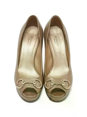 Gucci Leather Peep-toe Pumps