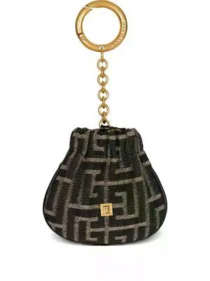 Balmain Monogram Jacquard Keyring - Black