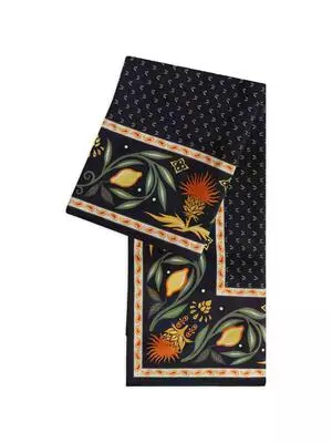 FURSAC Floral-pattern Scarf - Black