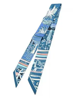 Hermès 2000-2025 Rayures D Ete Silk Twilly Scarf Scarves - Blue