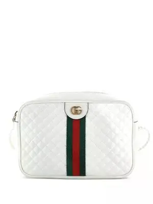 Gucci Trapuntata Small Camera Crossbody Bag - White