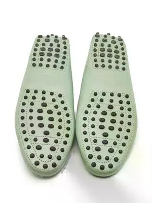 TOD'S Gommino Leather Loafers - Green