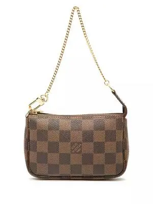 LOUIS VUITTON Damier Ebene Mini Pochette Accessoires - Brown